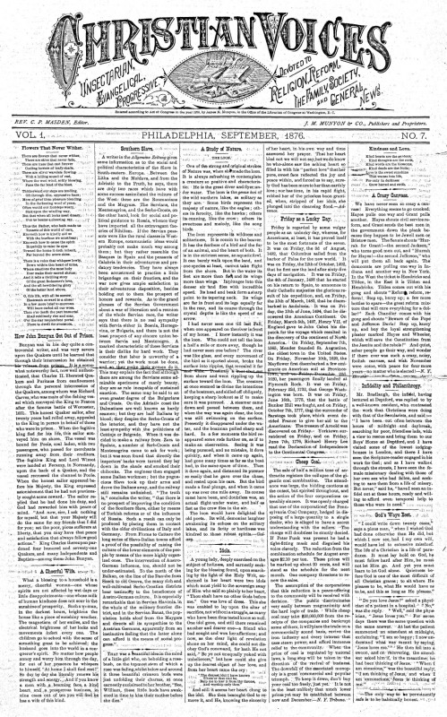 American Religion: Denominational Newspapers | Readex