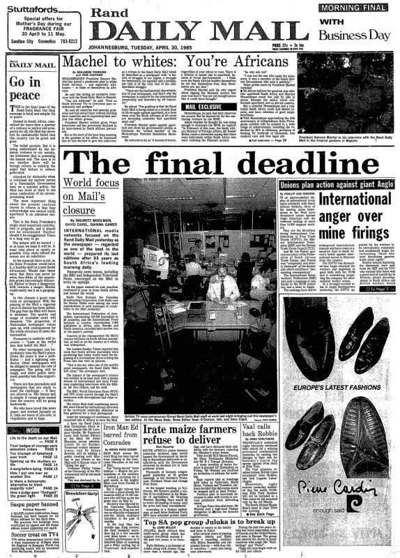 Rand Daily Mail (1902-1985) | Readex
