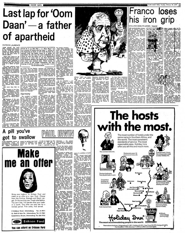 Rand Daily Mail (1902-1985) | Readex