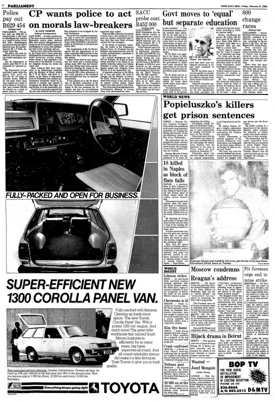 Rand Daily Mail (1902-1985) | Readex
