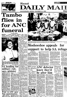 Rand Daily Mail (1902-1985) | Readex